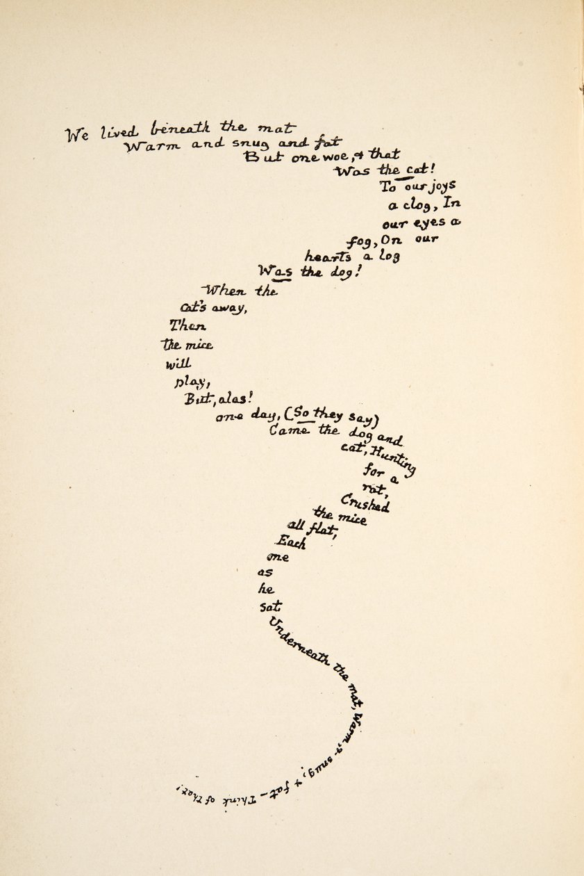 The Mouse's Tail, Illustration from Alice's Adventures Under Ground, Published 1886